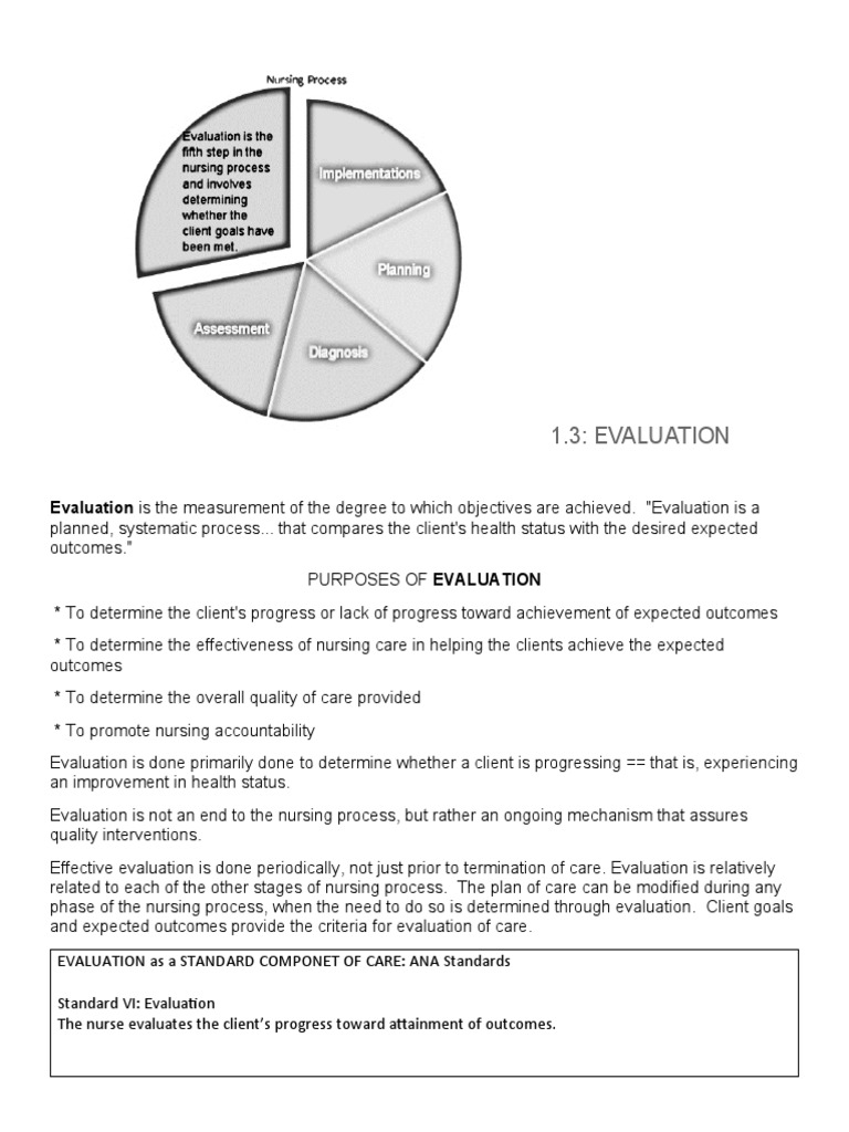 Nursing Evaluation Process Guide | PDF | Evaluation | Nursing