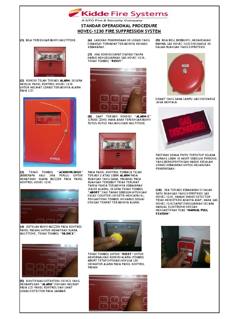 SOP Visual Control Panel Aries - NOVEC-1230 | PDF