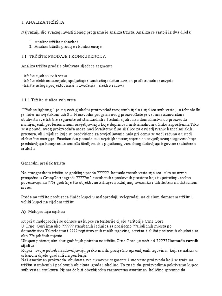 Analiza Trzista | PDF