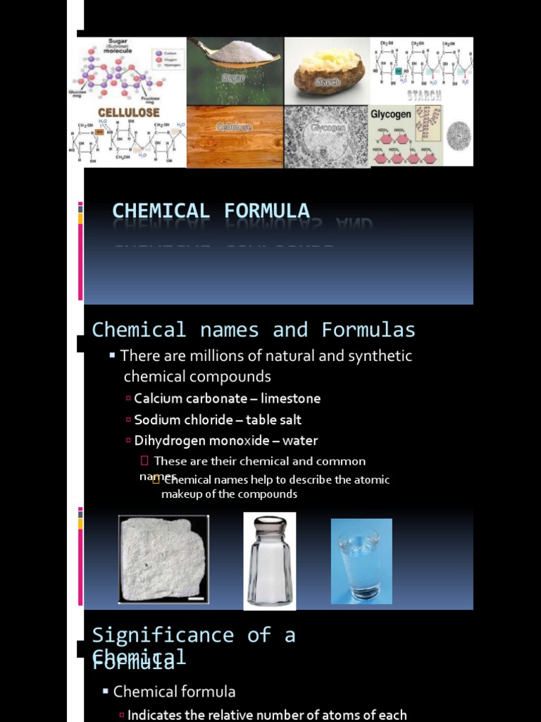 Chemical Formula | PDF | Molecules | Chemical Compounds