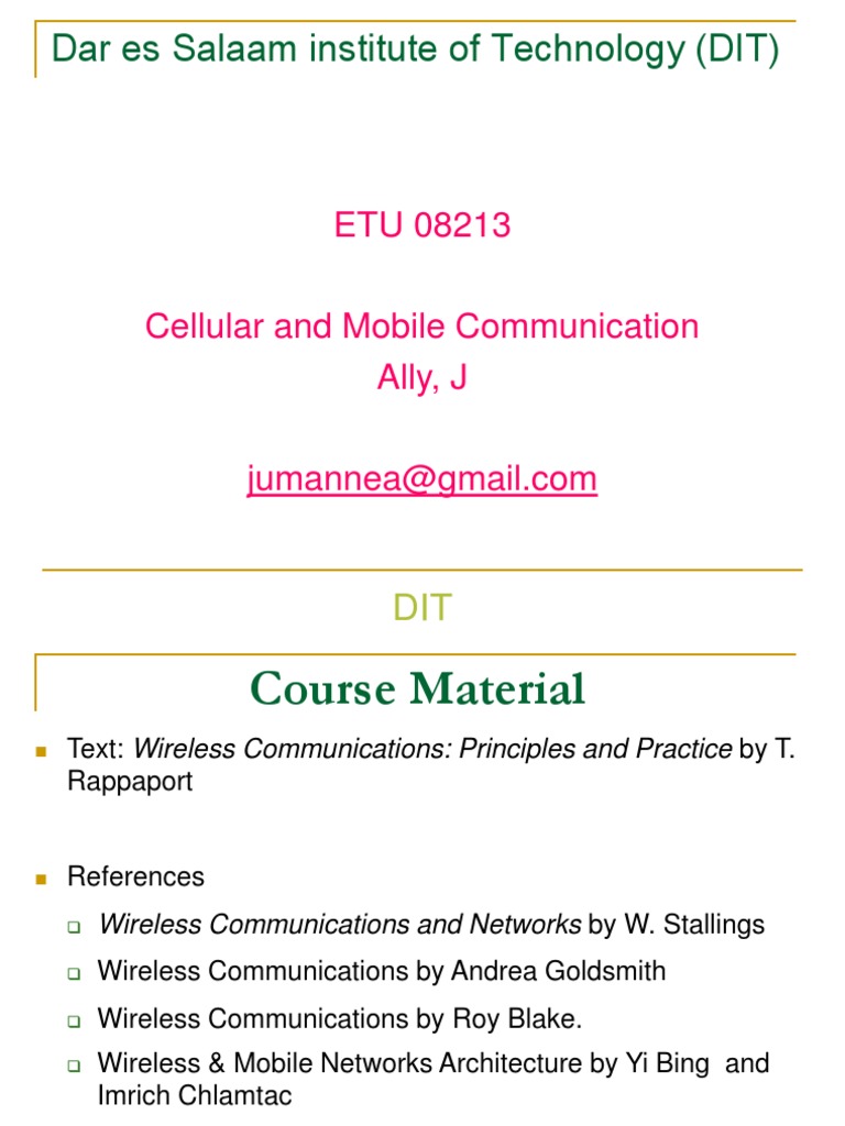 Cellular and Mobile Communication-Lecture 1 | PDF | Duplex ...