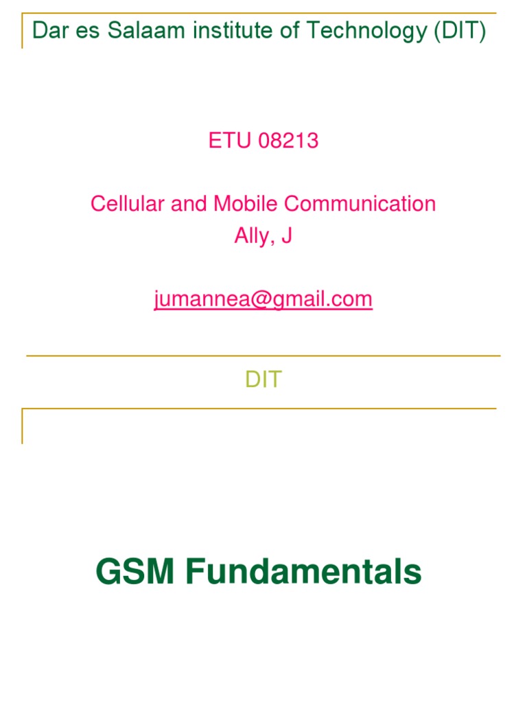 Cellular And Mobile Communication Lecture 4 Pdf Cellular Network Radio