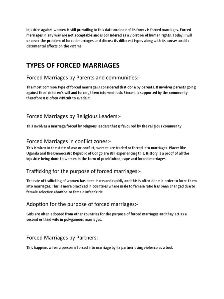 Forced Marriages | PDF | Marriage | Family