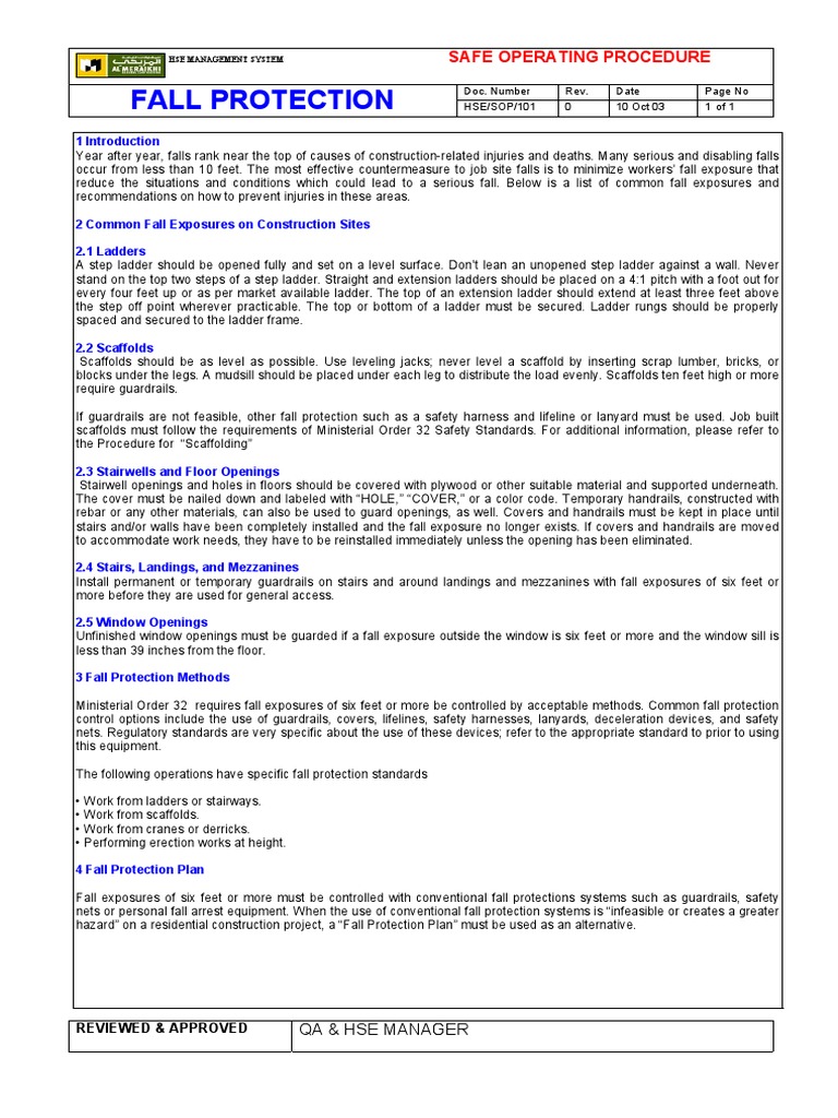 101 Fall Protection PDF | PDF | Ladder | Stairs