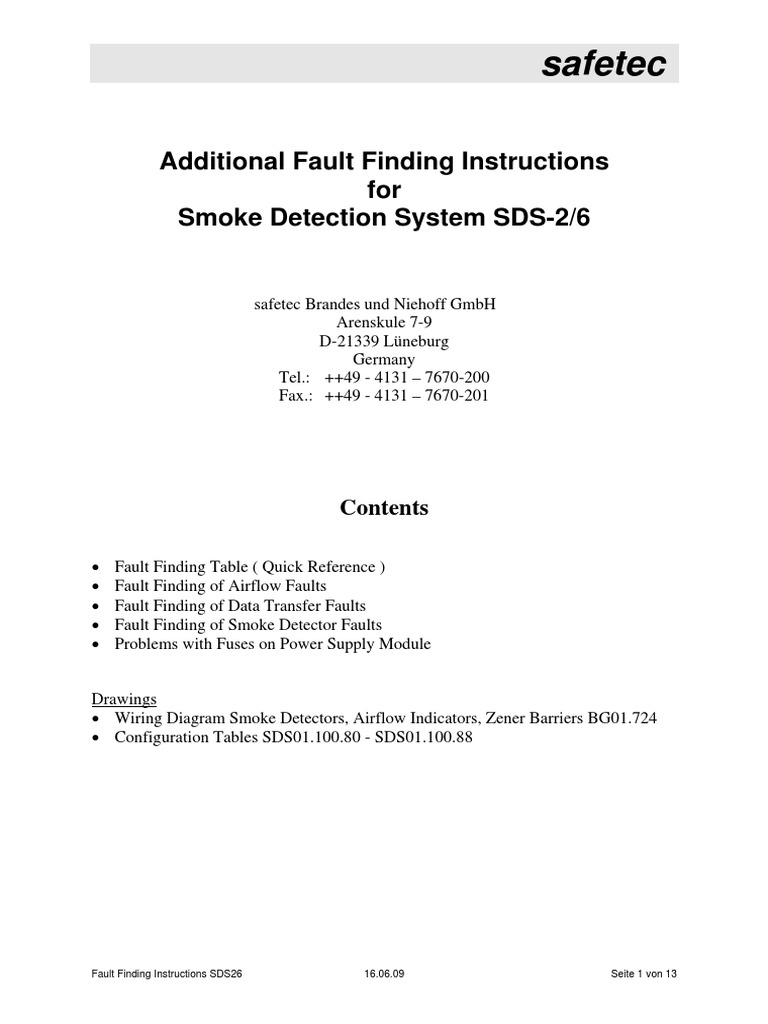 Safetec: Additional Fault Finding Instructions For Smoke Detection ...