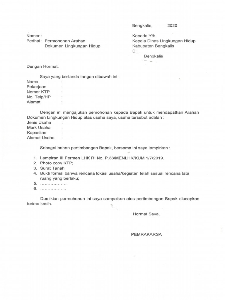 Surat Permohonan Arahan | PDF