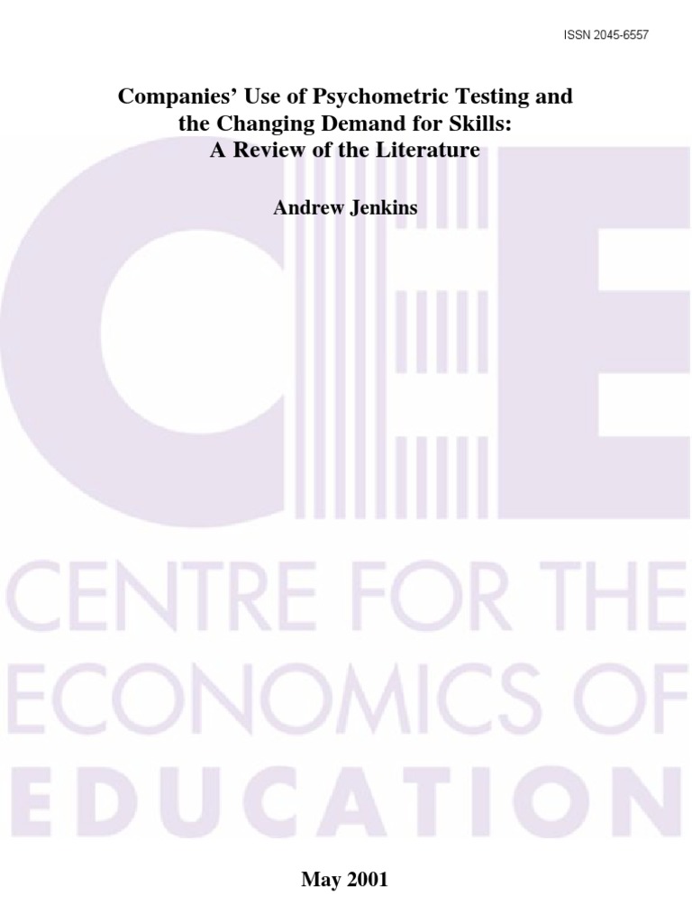 Psychometric Test | PDF | Survey Methodology | Employment