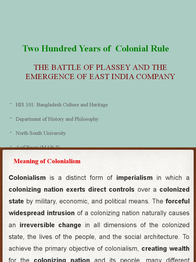 Colonialism and the Battle of Plassey | PDF | Colonialism | Imperialism
