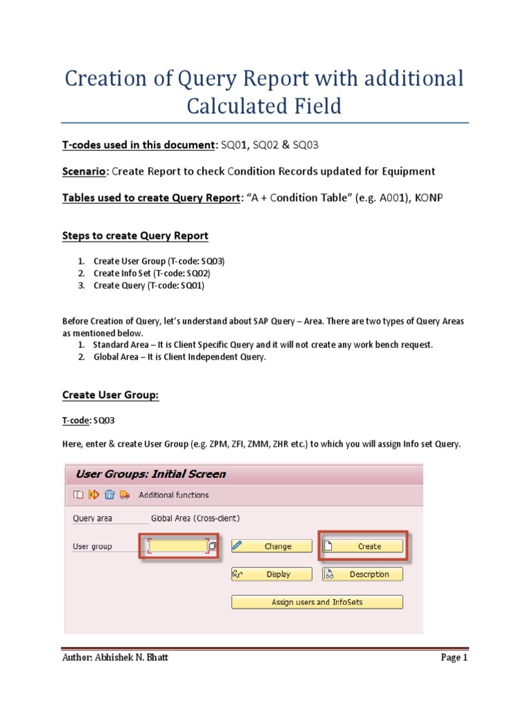 Creation of Query Report With Additional Calculated Field | PDF | Icon ...