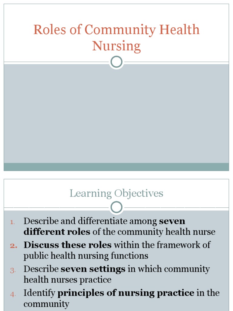 2 - Roles of Community Health Nursing | PDF | Nursing | Leadership