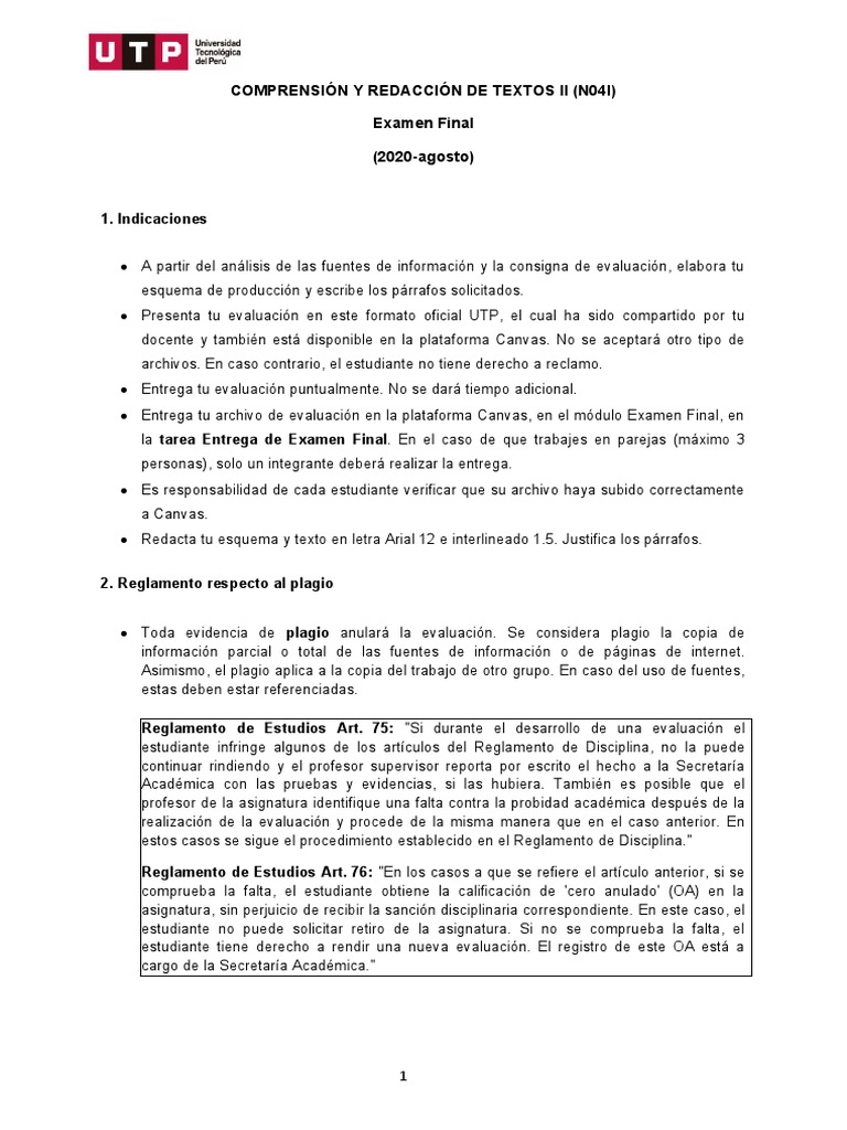 UTP S17.s2 COMPRENSIÓN Y REDACCIÓN 2 ENTREGA DE EXAMEN FINAL (V) | PDF ... UTP S17.s2 COMPRENSIÓN Y REDACCIÓN 2 ENTREGA DE EXAMEN FINAL (V) | PDF ...