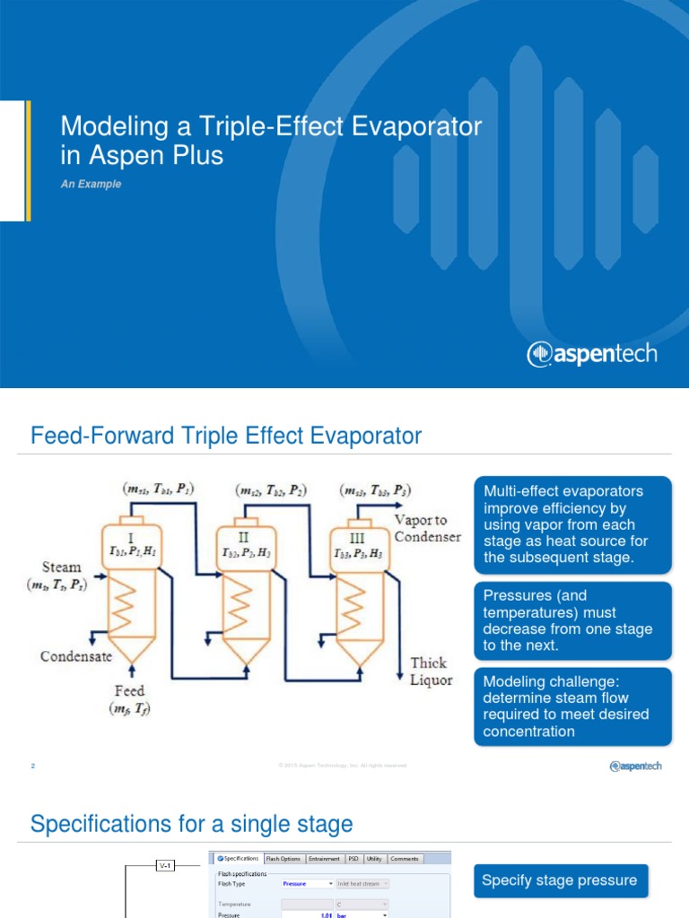 Modeling A Triple-Effect Evaporator in Aspen Plus: An Example | PDF ...