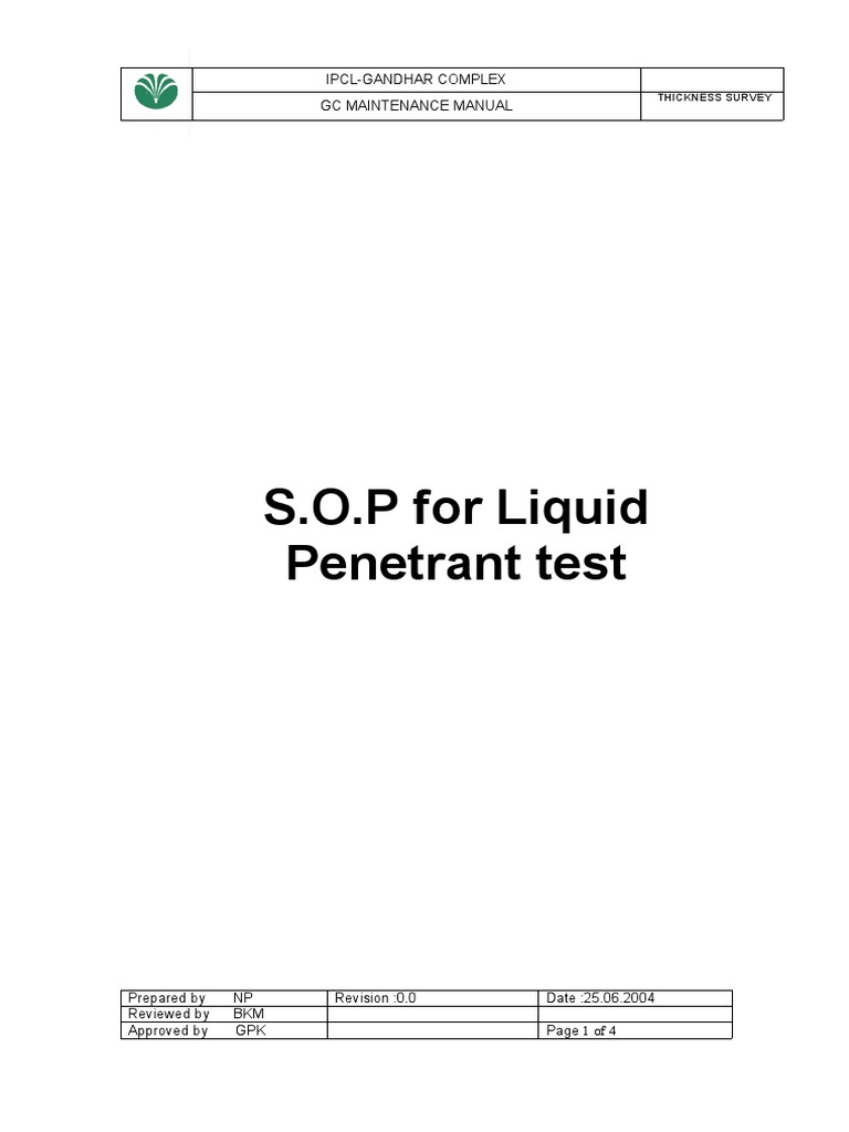 Dye Penetrant Test | PDF | Nondestructive Testing | Industrial Processes