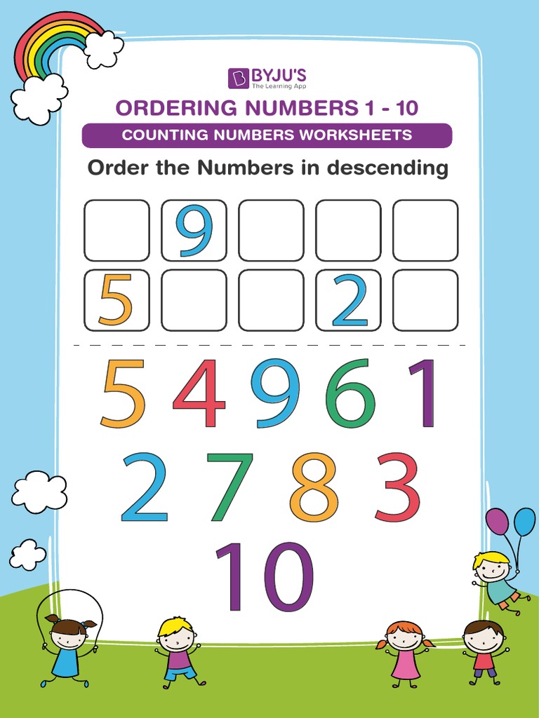 Ordering Numbers Worksheet Numbers Upto 10 2 | PDF