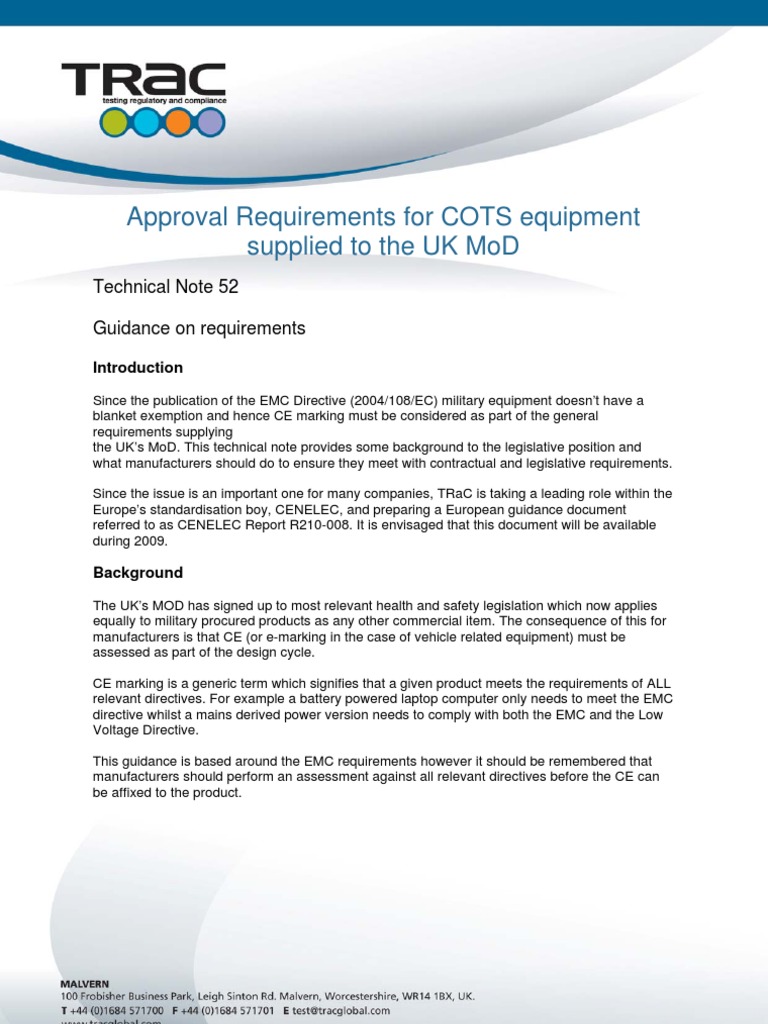 Ce Marking of Military Equipment | PDF | Electromagnetic Compatibility ...