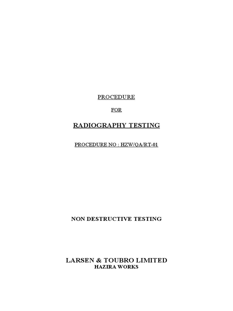 Rt Procedure Asme 2001 Pdf Radiography Welding