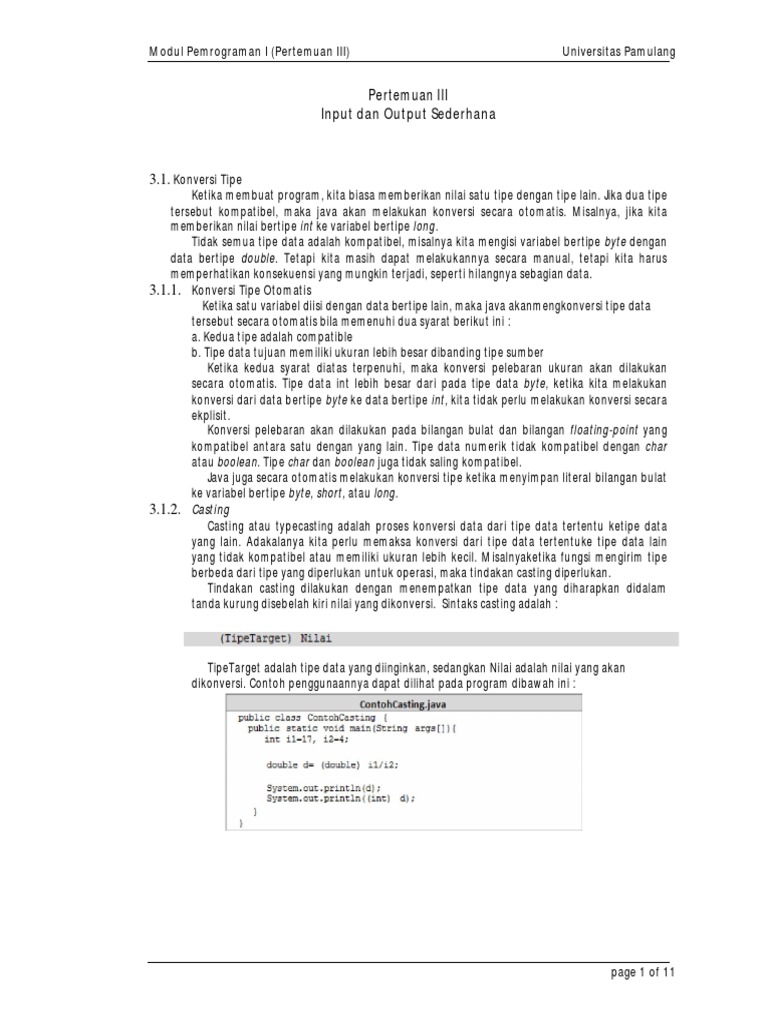 Modul 3 Input Dan Output - Part1 | PDF