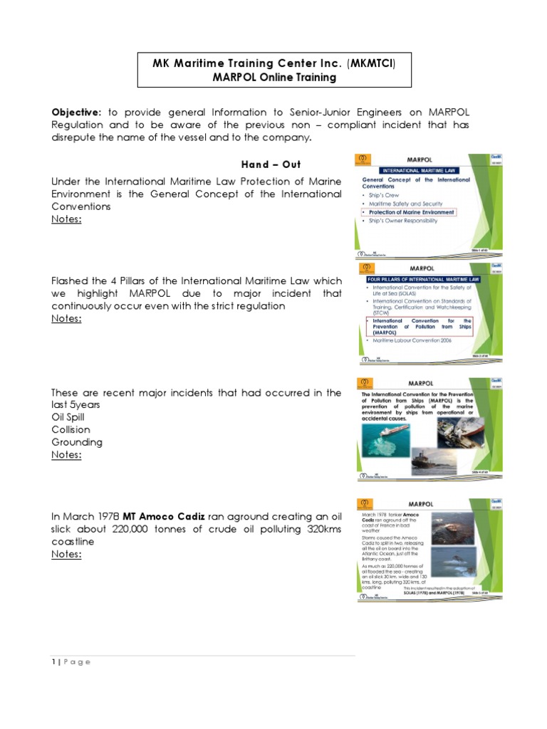 MARPOL Online Training 05.04.2020 PDF | PDF | Pollution | Environmental Issues