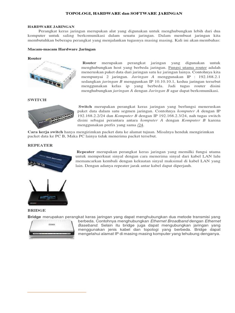 Hardware Dan Software Jaringan | PDF