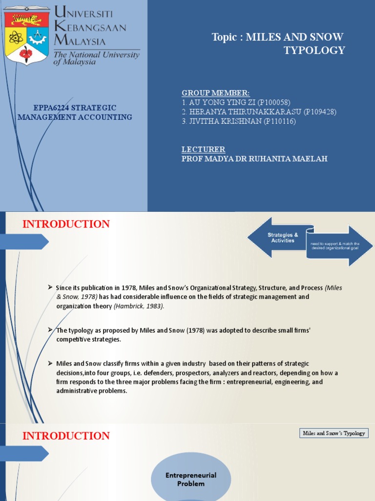 Group 2) EPPA6224 - Miles and Snow's Typology | PDF | Strategic ...