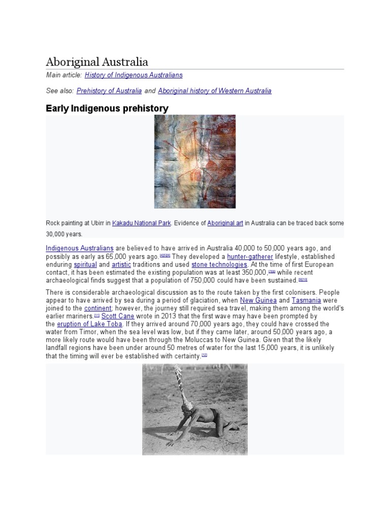 Aboriginal Australia: Early Indigenous Prehistory | PDF | Indigenous ...