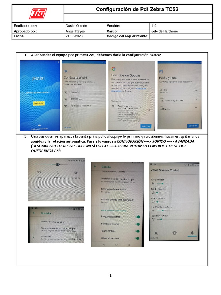 Configuración Pdt Zebra TC52 | PDF | Aplicación movil | Servidor ...