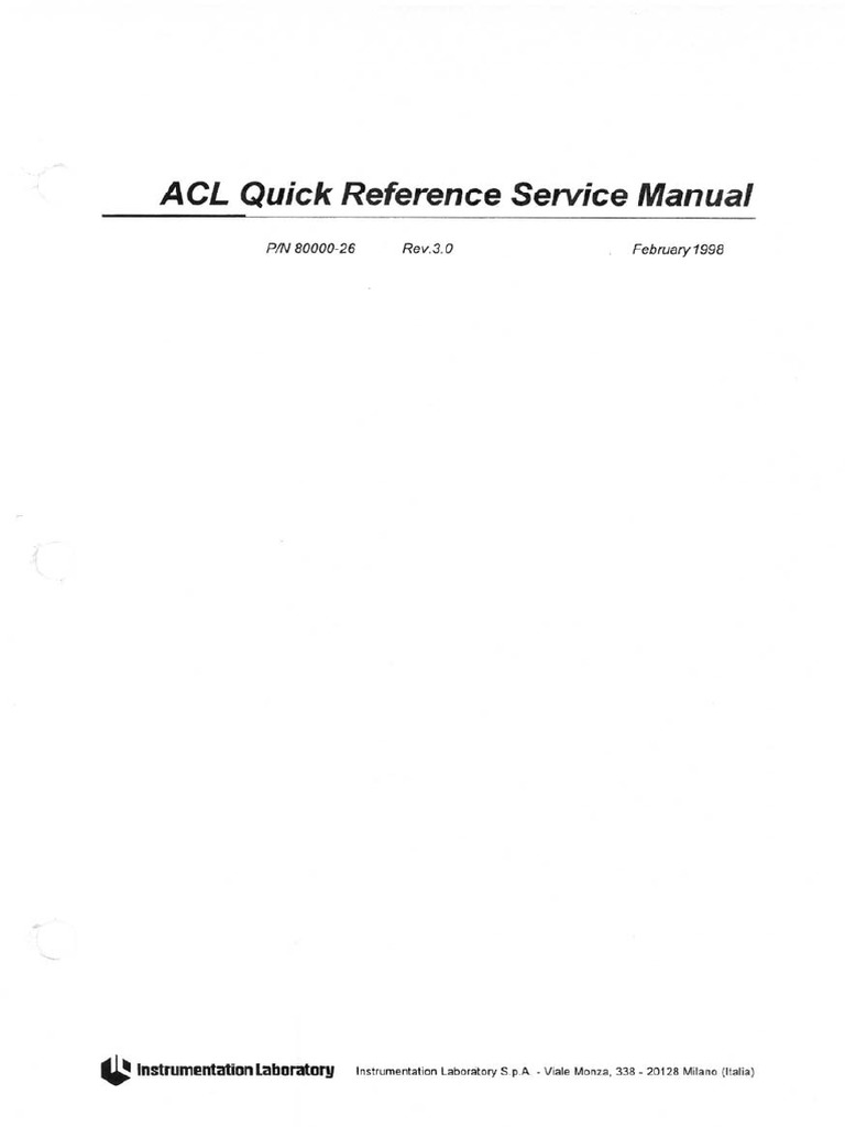 ACL 100 - 1000 Service Manual | PDF