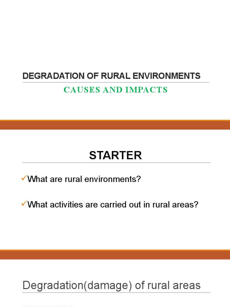 Degradation of Rural Environments | PDF