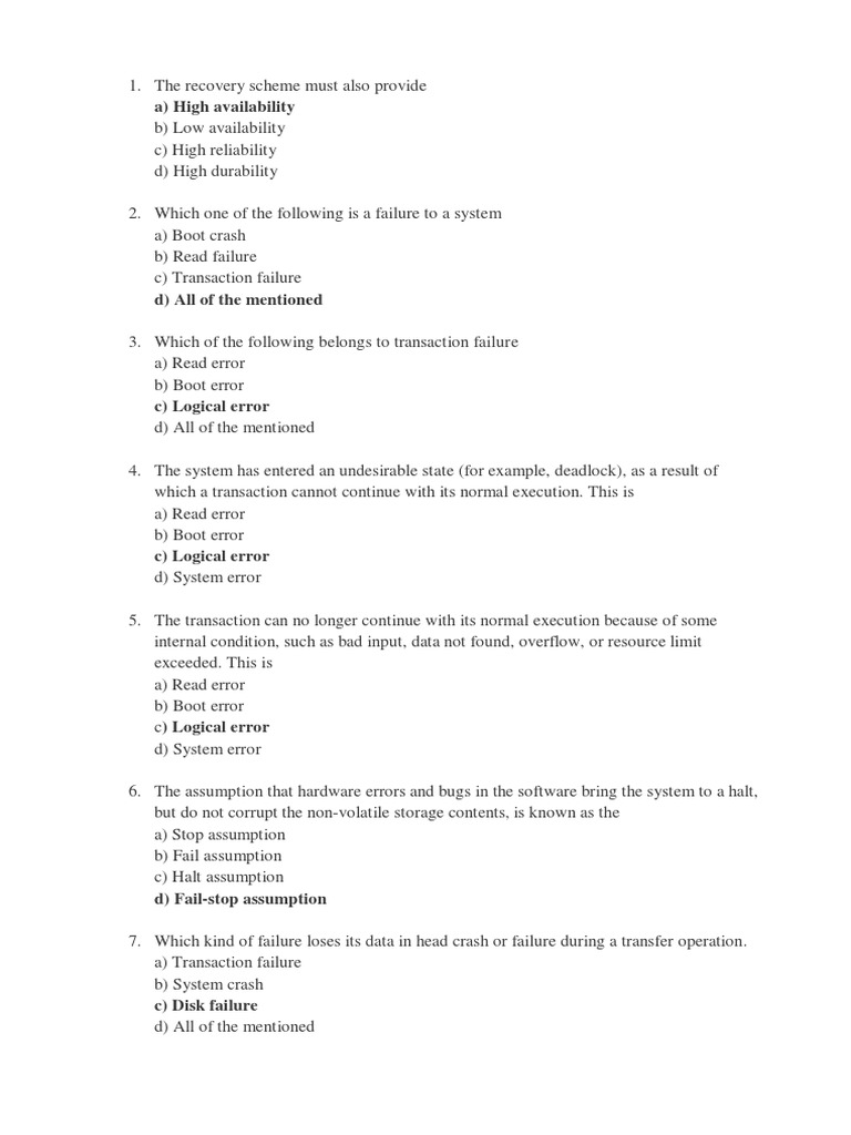Adbms Unit 3 MCQ | Download Free PDF | Data Management | Computer Engineering