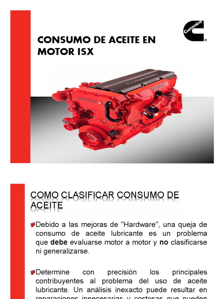 Consumo De Aceite En Motores Isx Pdf Pistón Lubricante