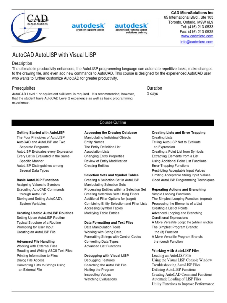 Autocad Autolisp With Visual Lisp Pdf Computer Data Computer Programming