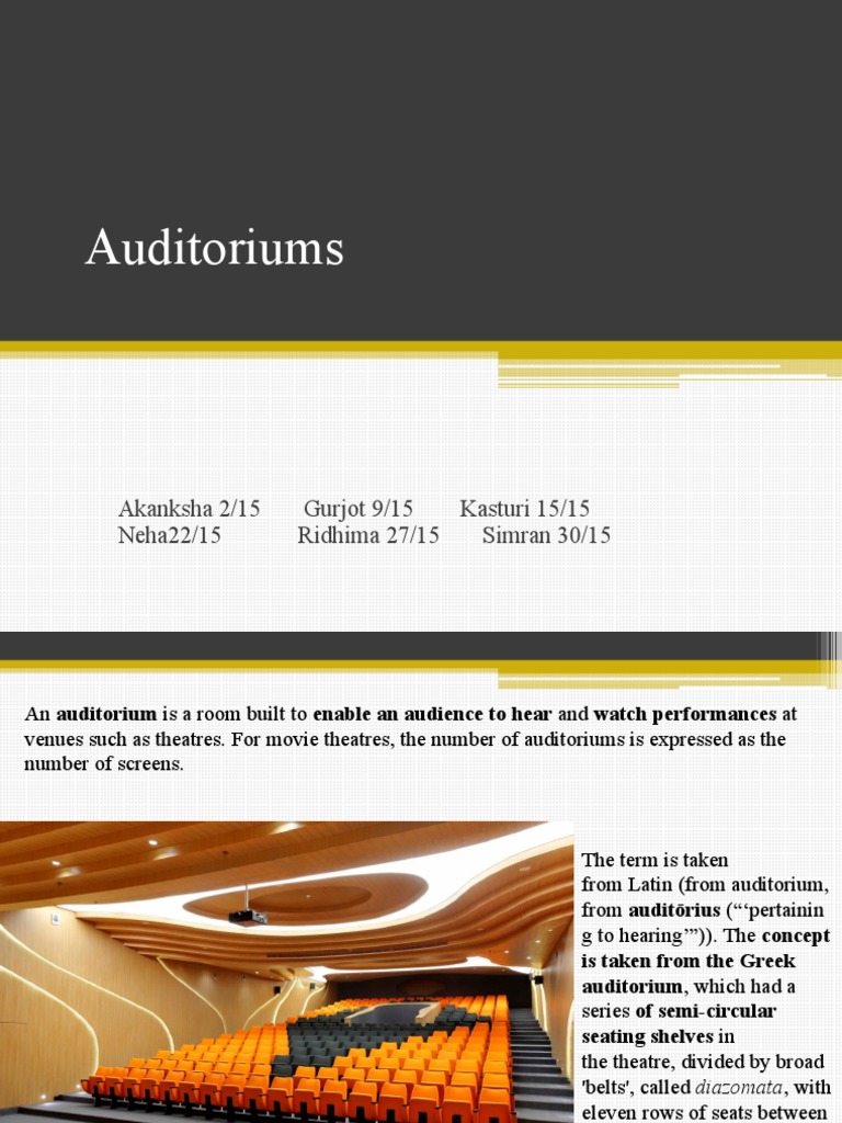 Auditorium Design and Acoustics Guide | PDF | Sound | Loudspeaker