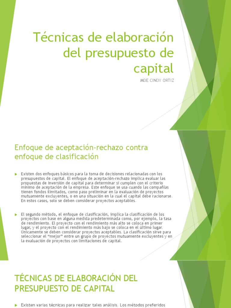 Técnicas de Elaboración Del Presupuesto de Capital CAP 10 | Descargar gratis PDF | Tasa interna ...