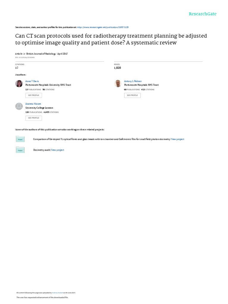 CT Sim Parameters | PDF | Ct Scan | Radiation Therapy