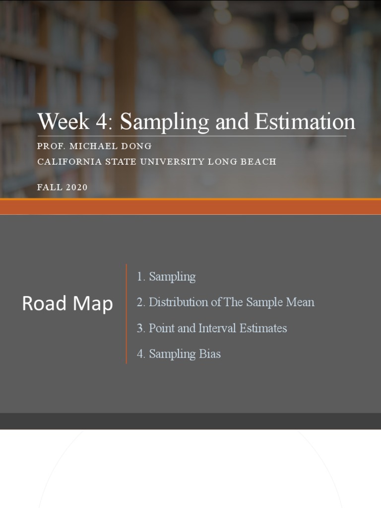 Fin 640 Lecture Notes 4 Sampling And Estimation Pdf Estimator Sampling Statistics