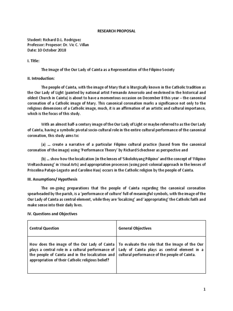 Research Proposal Sample | PDF | Catholic Church | Religious Education