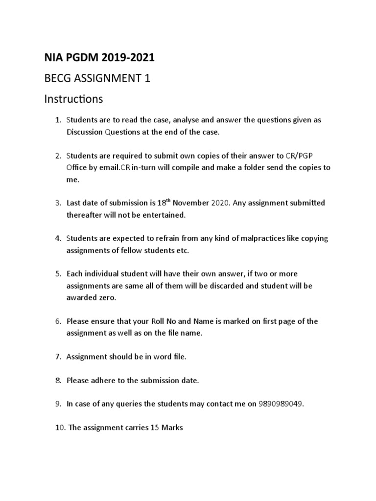 Becg Assignment 1 | PDF | Corporate Governance | Board Of Directors