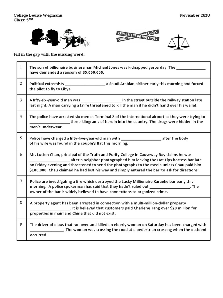 What-Crime-did-they-Commit Worksheet | PDF