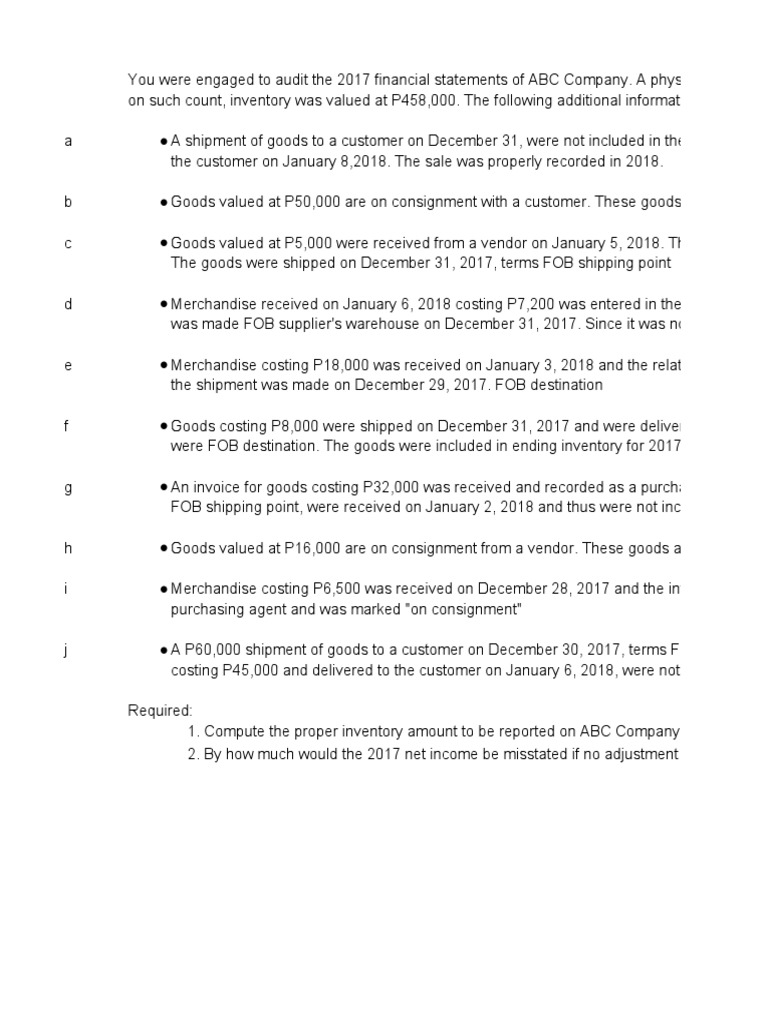 Assignment 3.2 Inventory Cutoff | PDF | Inventory | Financial Accounting