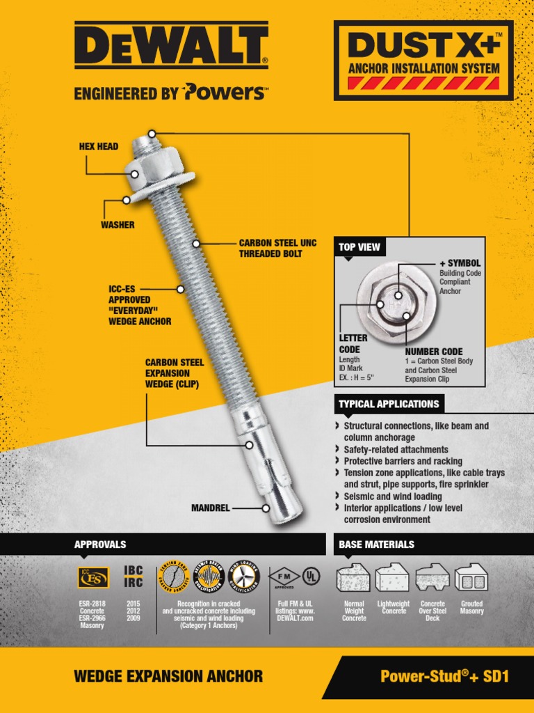Wedge Expansion Anchor: Power-Stud + SD1 | PDF | Equipment | Components