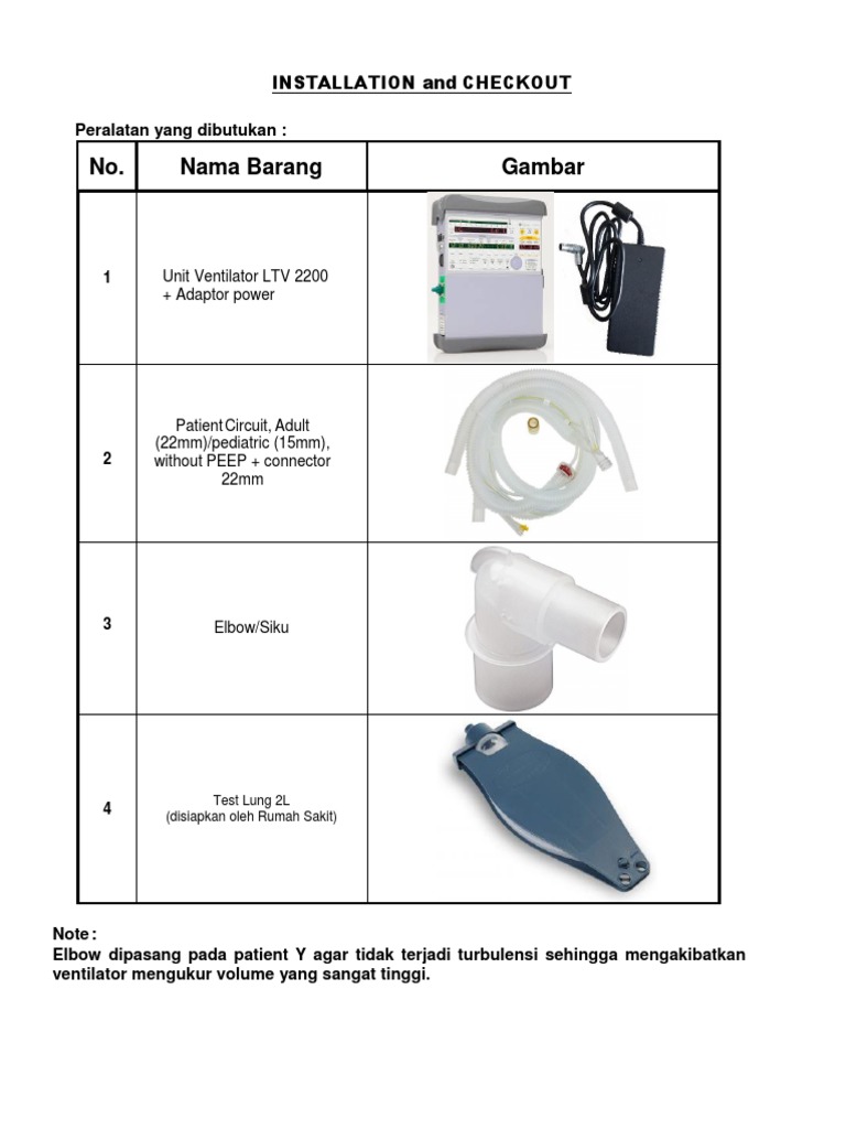 Ventilator Check Form Untuk LTV-2200 - Rev3 | PDF