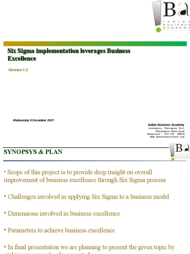 Six Sigma Implementation Leverages Business Excellence | PDF | Business ...