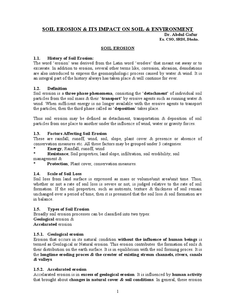 Soil Erosion & Its Impact | PDF | Erosion | Soil