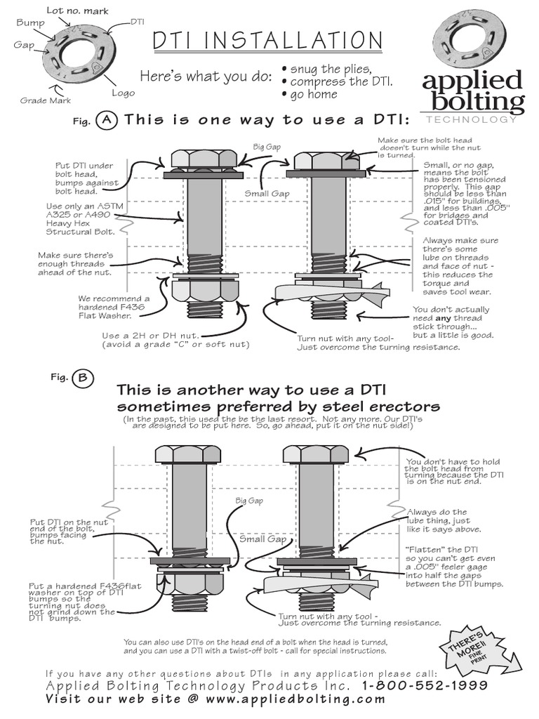 Dti Installation: Applied Bolting | PDF | Nut (Hardware) | Screw