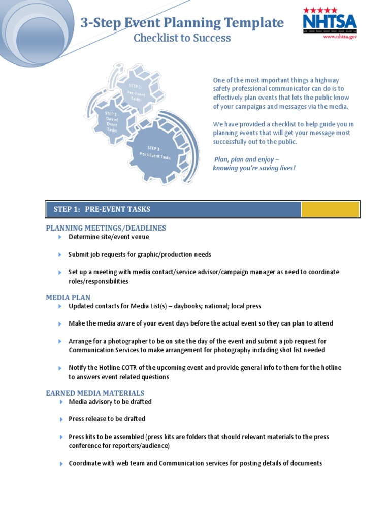 3-Step Event Planning Checklist | PDF | Mass Media | Communication