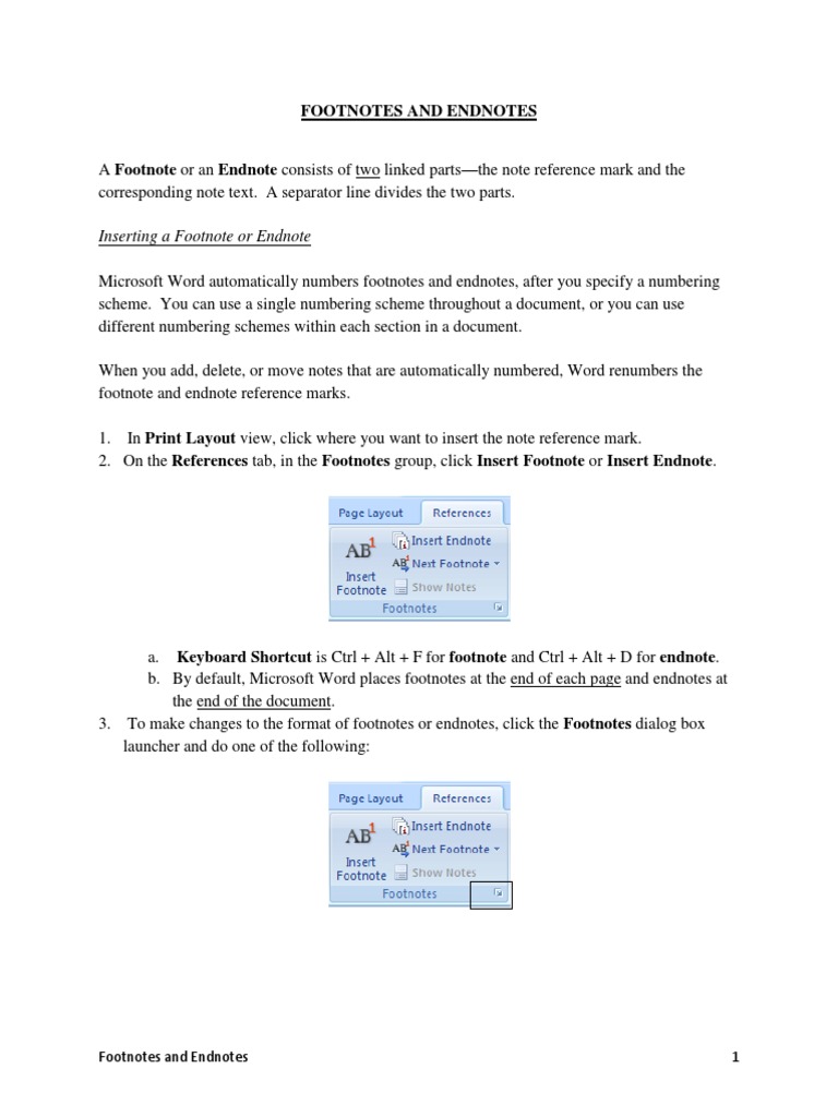 Footnotes and Endnotes | PDF | Note (Typography) | Microsoft Word