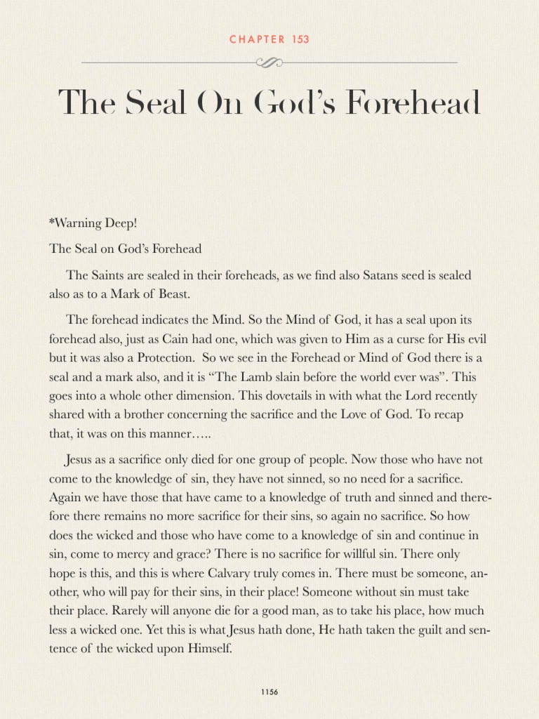 The Seal On God's Forehead | PDF | Cain And Abel | Christianity