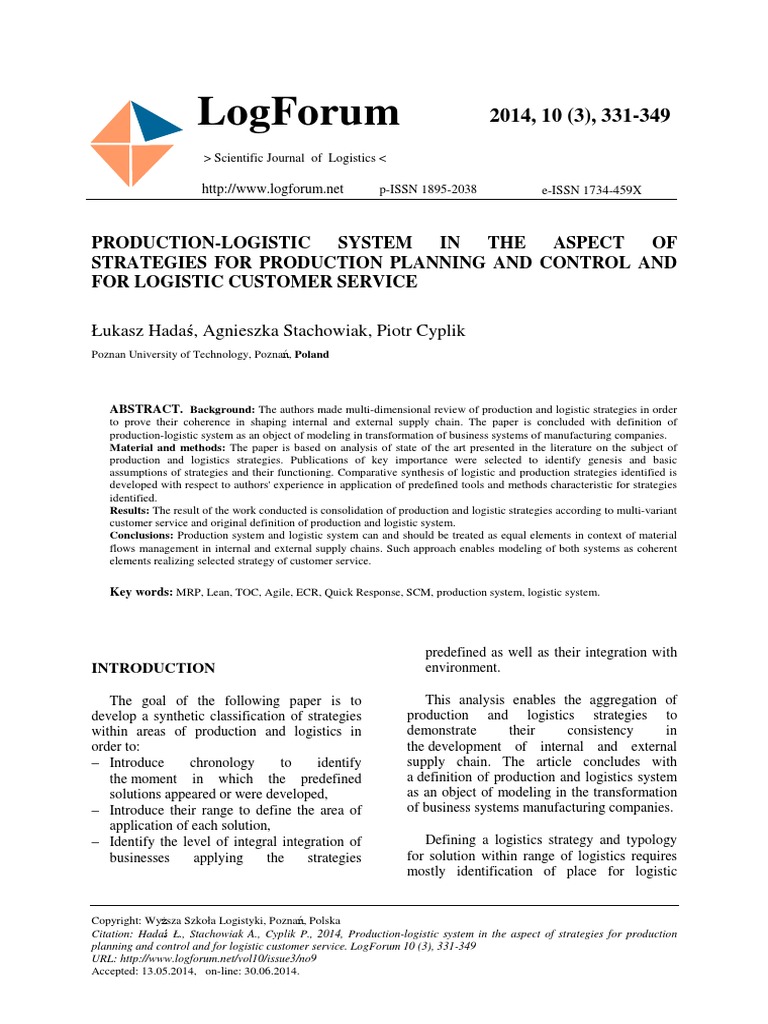 Quick Response Manufacturing (QRM) | PDF | Logistics | Supply Chain