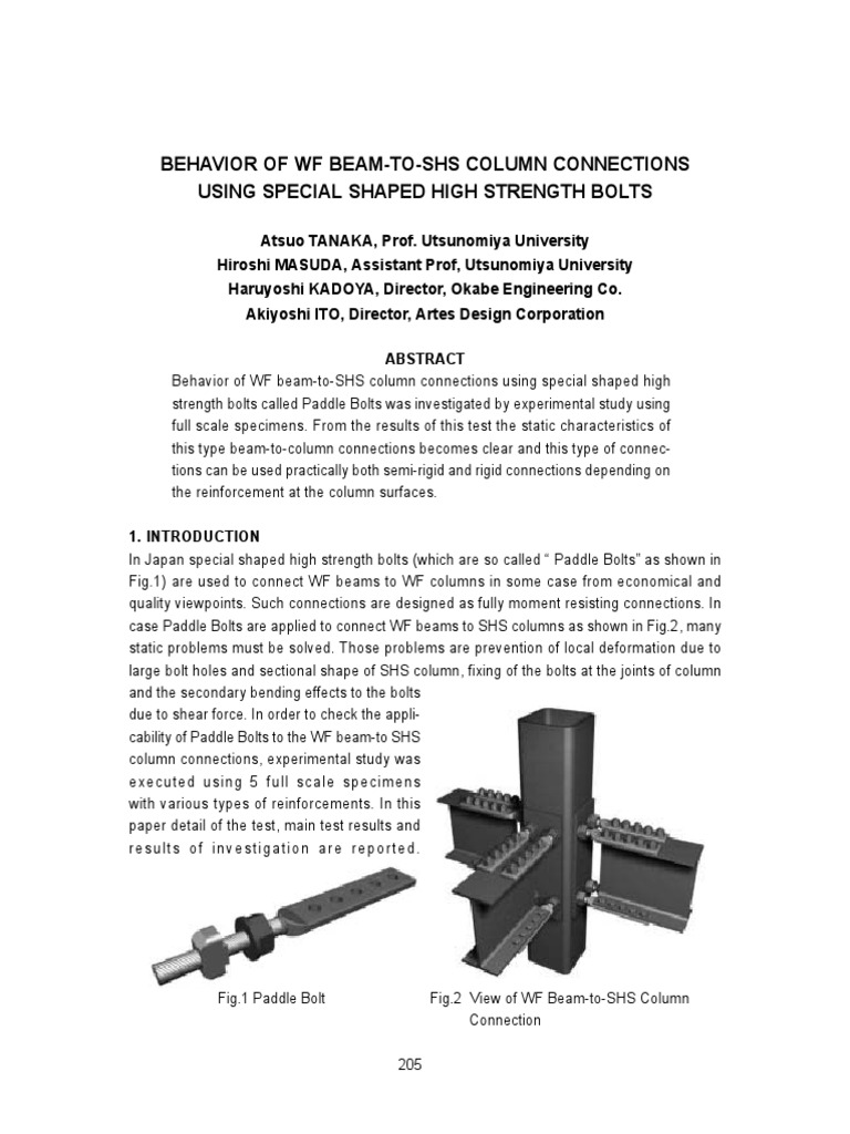 Beam To SHS Column | PDF | Bending | Strength Of Materials