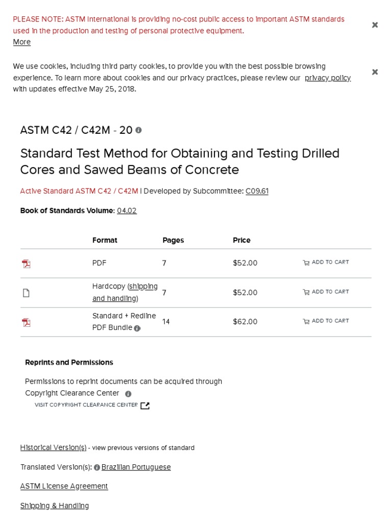 ASTM C42 - C42M - 20 Standard Test Method For Obtaining and Testing ...